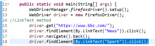 Locate Webelements Using Linktext And Partiallinktext Methods In