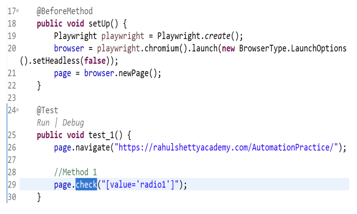 Handle Radio buttons using Playwright Java - Rahul Shetty Academy Blog