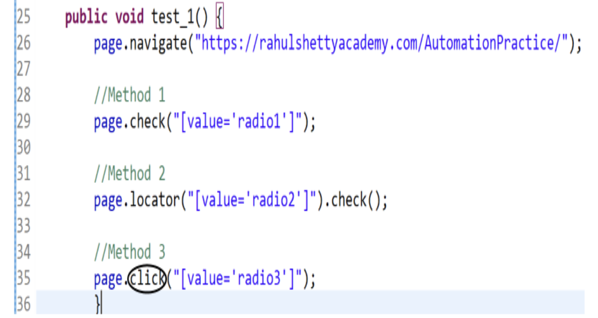 Handle Radio buttons using Playwright Java - Rahul Shetty Academy Blog
