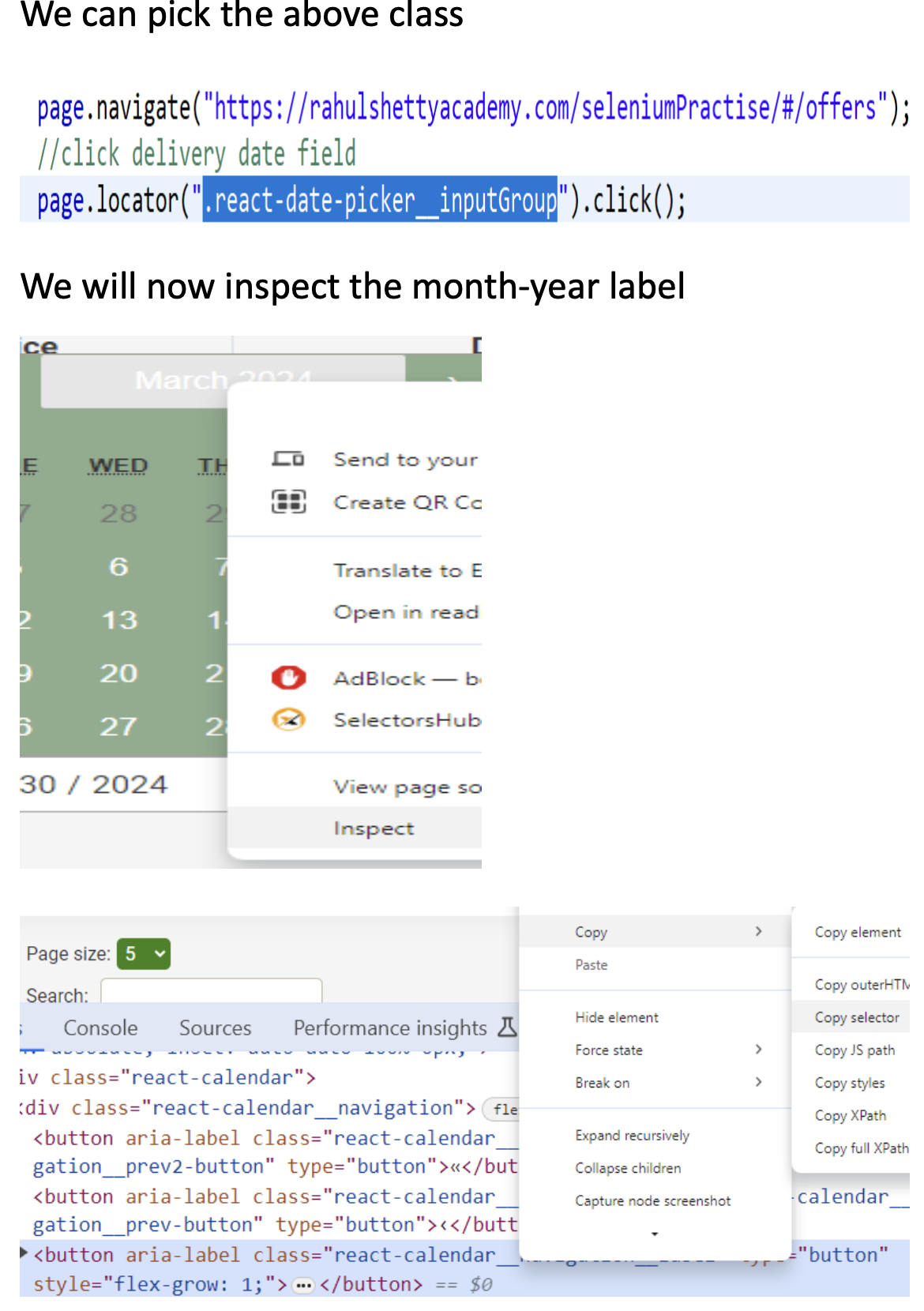 Handle Calendars and Date picks using Playwright Java - Rahul Shetty ...